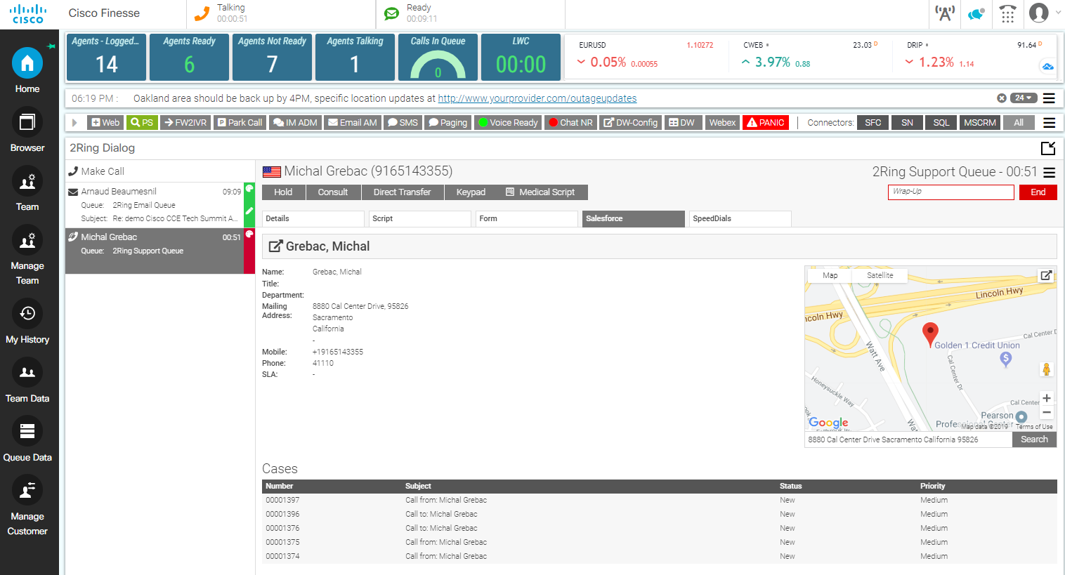 Gadgets for Cisco Finesse v4.3 - 2Ring