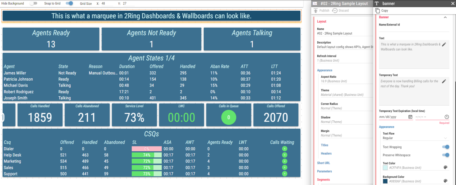2Ring Dashboards & Wallboards Releases - 2Ring